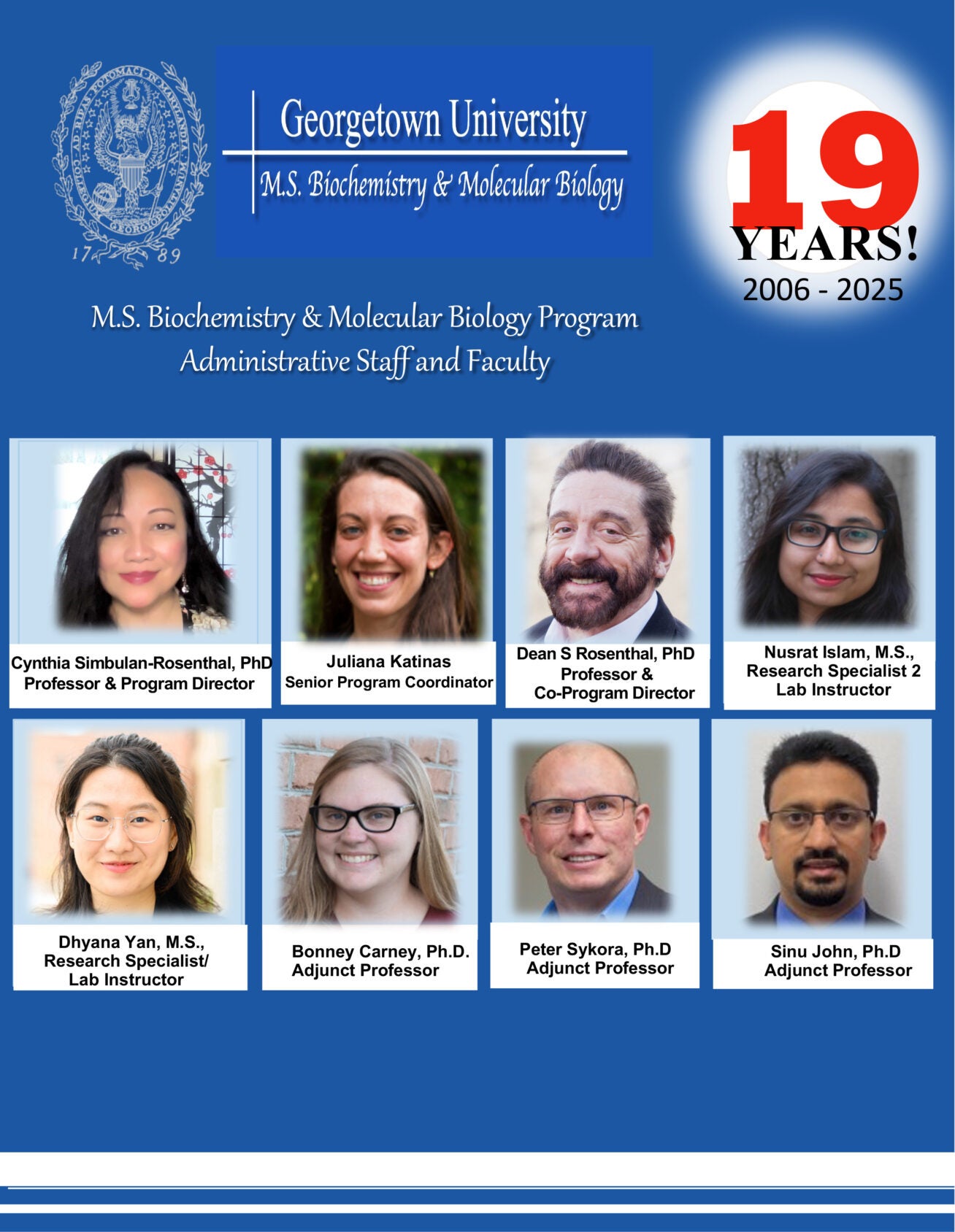 Faculty & Staff - Master of Science in Biochemistry & Molecular Biology